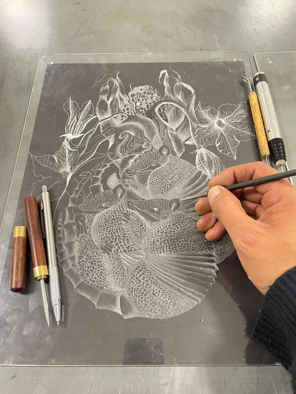 Actividad - Taller: Grabado, calcografía directa o punta seca